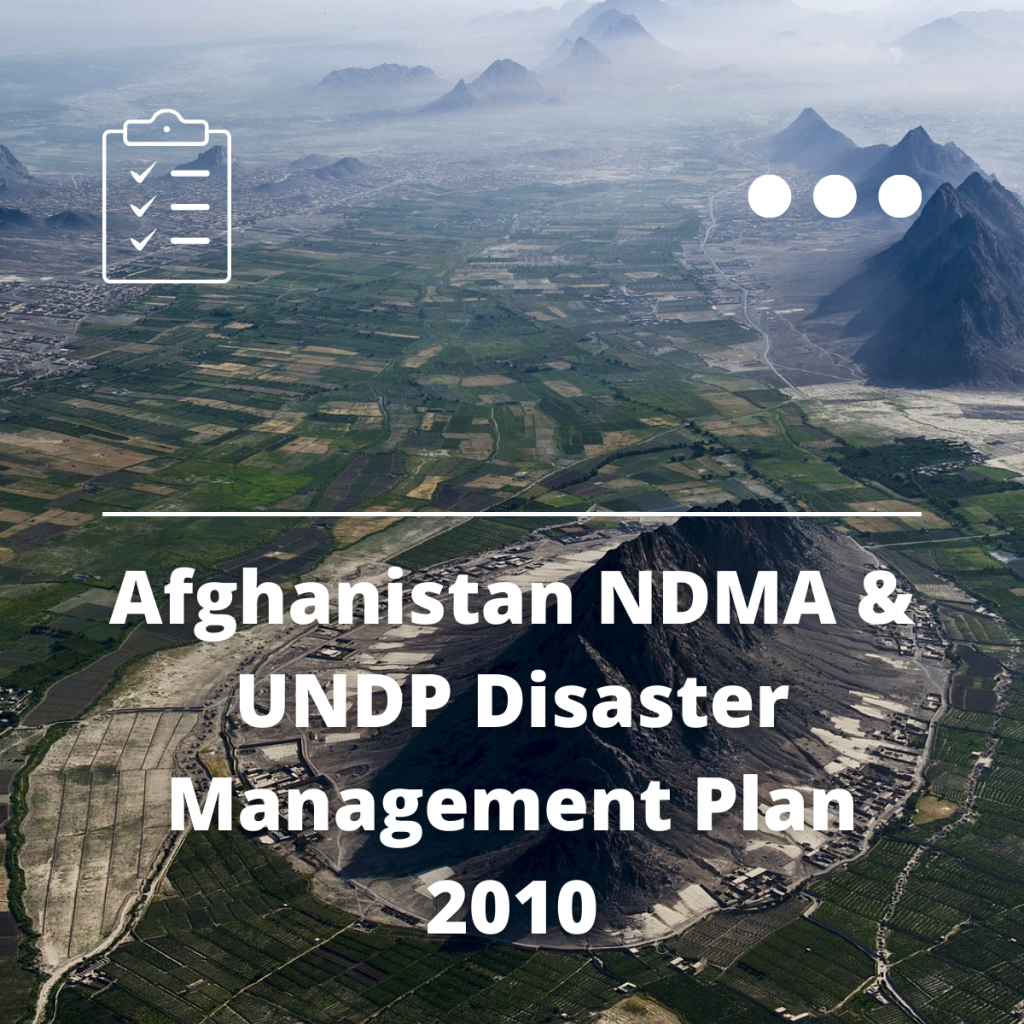National Disaster Management Plan - SAR-CLIMATE